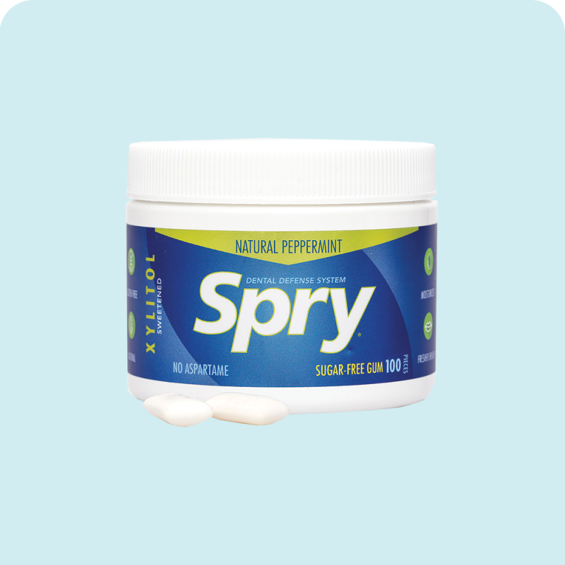 Spry® Natural Xylitol Gum 100ct Jar – Sugar-Free Gum for Oral Health