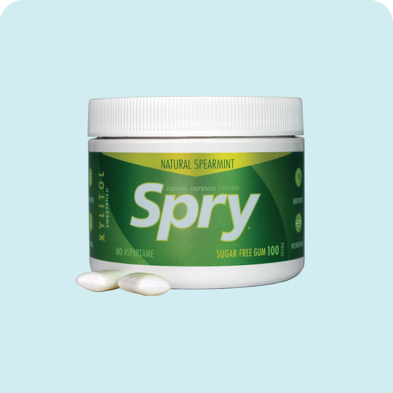 Spry® Natural Xylitol Gum 100ct Jar – Sugar-Free Gum for Oral Health