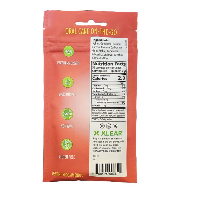 Spry® Natural Xylitol Gum 55ct – Travel-Ready Sugar-Free Gum