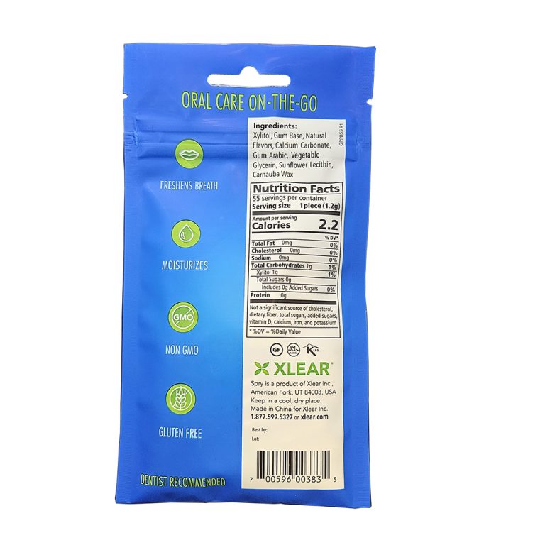 Spry® Natural Xylitol Gum 55ct – Travel-Ready Sugar-Free Gum