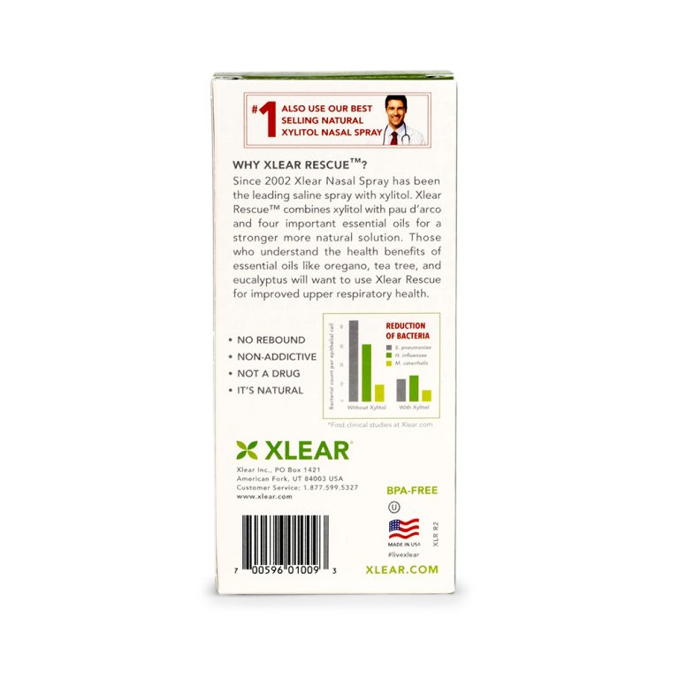 Xlear® Rescue Nasal Spray with Essential Oils – 1.5 fl oz
